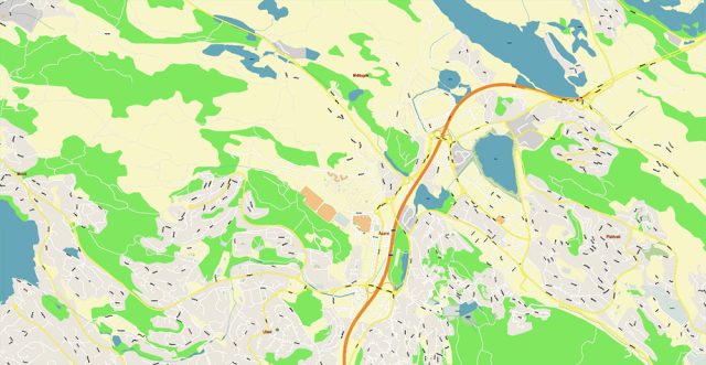 Bergen Norway PDF City Vector Map Exact High Detailed editable Adobe ...