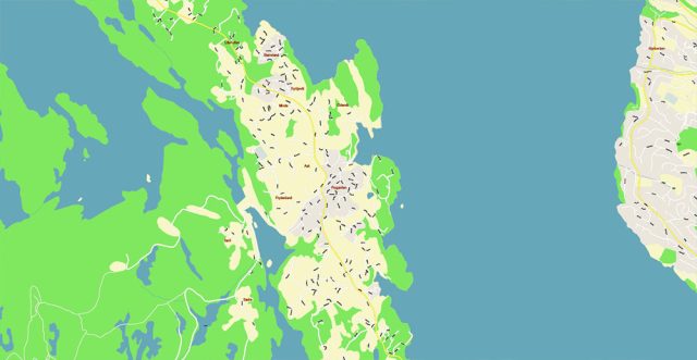 Bergen Norway PDF City Vector Map Exact High Detailed editable Adobe ...