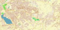 Kabul Afghanistan PDF City Vector Map Exact High Detailed editable ...