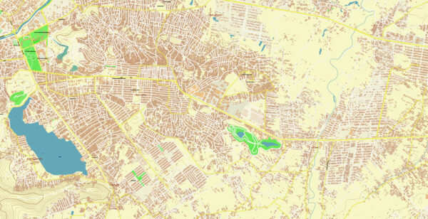 Kabul Afghanistan PDF City Vector Map Exact High Detailed editable ...