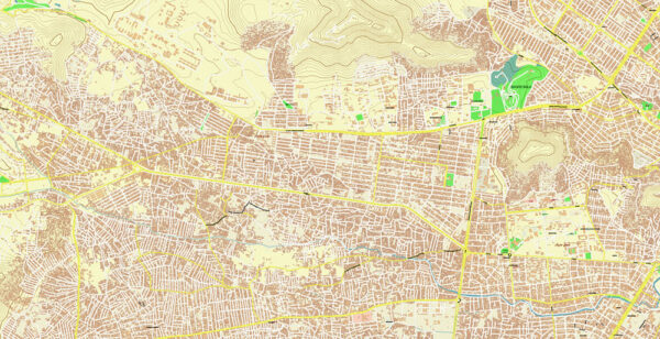 Kabul Afghanistan City Vector Map Exact High Detailed editable Adobe ...