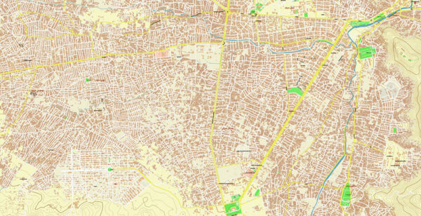 Kabul Afghanistan PDF City Vector Map Exact High Detailed editable ...