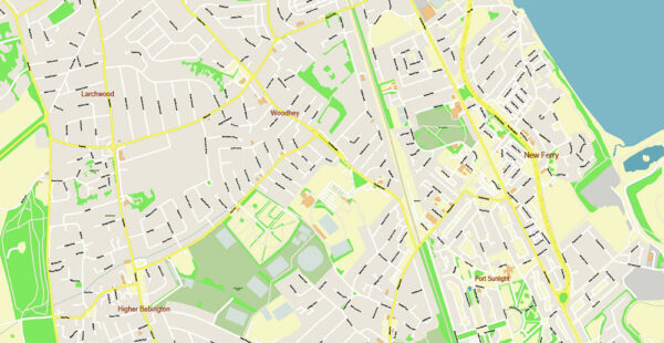 Liverpool UK City Vector Map Exact High Detailed editable Adobe ...