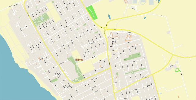 Malmo / Malmö Sweden City Vector Map Exact High Detailed editable Adobe ...