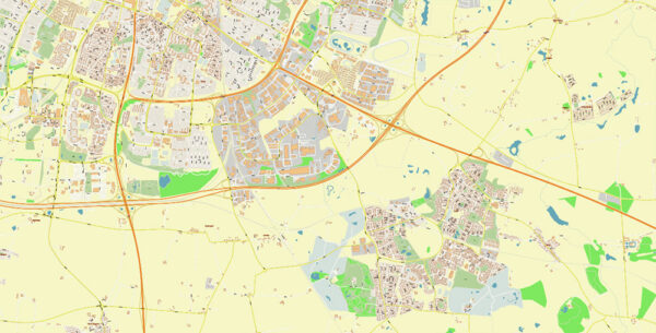 Malmo / Malmö Sweden City Vector Map Exact High Detailed editable Adobe ...
