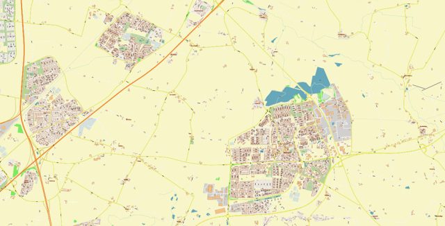 Malmo / Malmö Sweden PDF City Vector Map Exact High Detailed editable ...