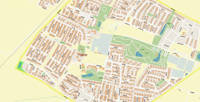 Malmo / Malmö Sweden City Vector Map Exact High Detailed editable Adobe ...