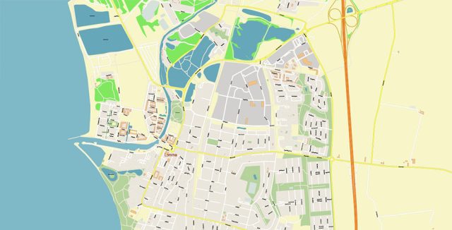 Malmo / Malmö Sweden City Vector Map Exact High Detailed editable Adobe ...