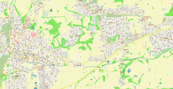 Manchester UK City Vector PDF Map Exact High Detailed editable Adobe ...