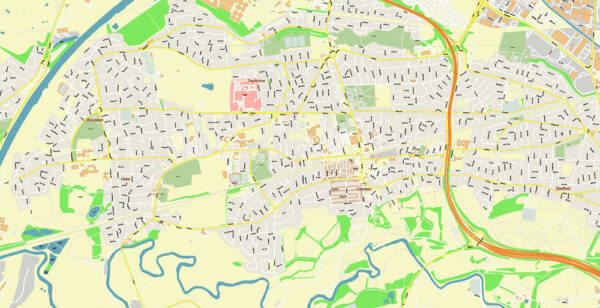 Manchester UK City Vector PDF Map Exact High Detailed editable Adobe ...