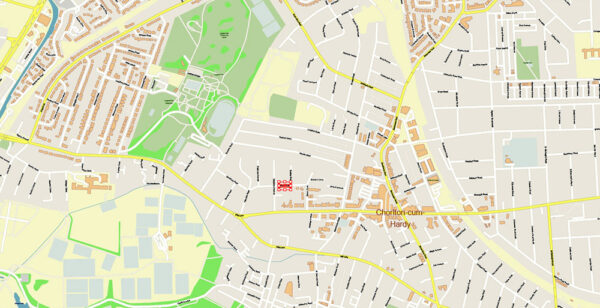 Manchester UK City Vector Map Exact High Detailed editable Adobe ...