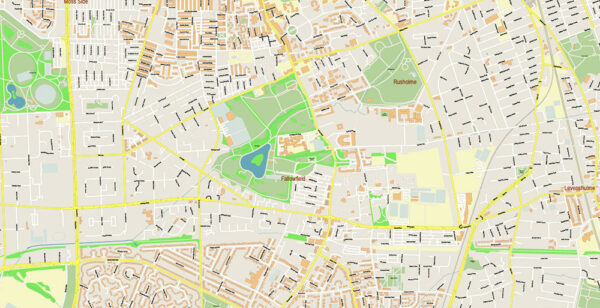 Manchester UK City Vector PDF Map Exact High Detailed editable Adobe ...