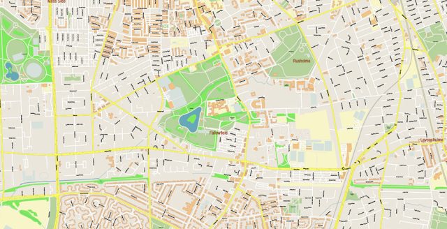 Manchester UK City Vector PDF Map Exact High Detailed editable Adobe ...