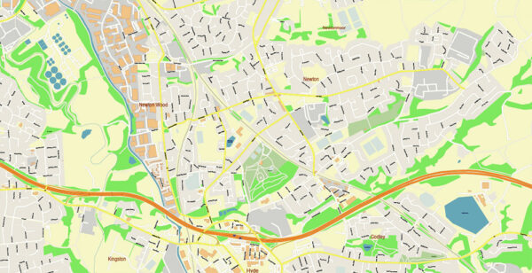 Manchester UK City Vector PDF Map Exact High Detailed editable Adobe ...