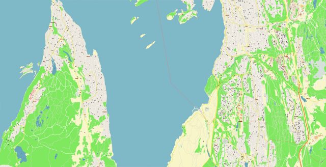 Oslo Norway City Vector Map Exact High Detailed editable Adobe ...