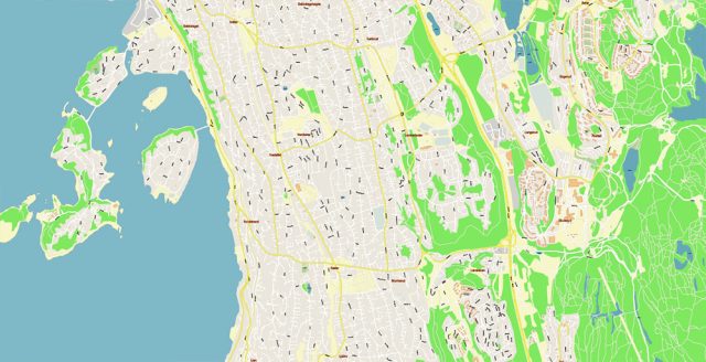 Oslo Norway City Vector Map Exact High Detailed editable Adobe ...