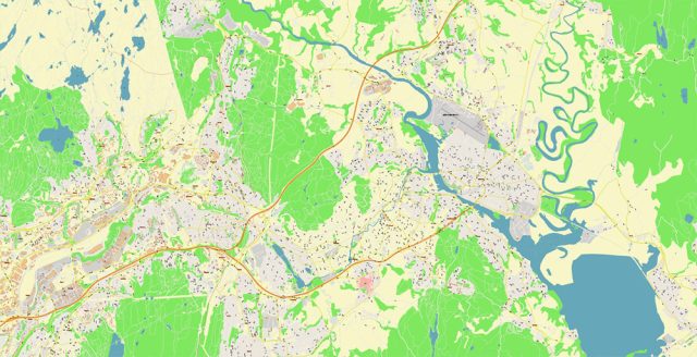 Oslo Norway City Vector Map Exact High Detailed editable Adobe ...