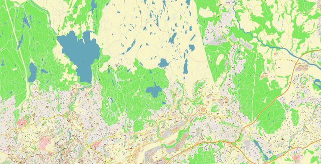 Oslo Norway City Vector Map Exact High Detailed editable Adobe ...