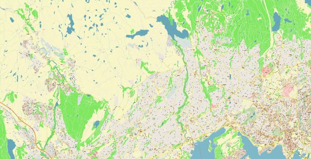 Oslo Norway City Vector Map Exact High Detailed editable Adobe ...