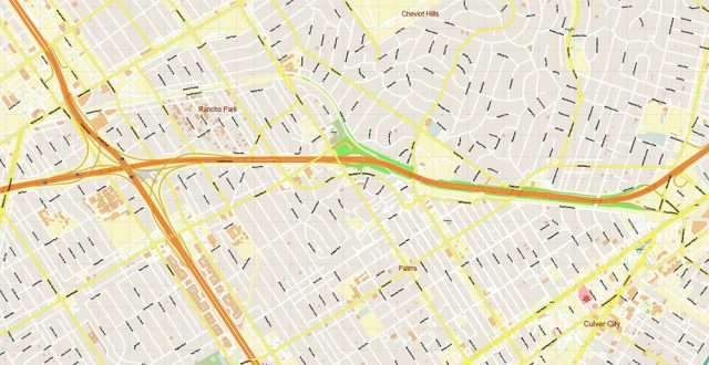 Santa Monica California US City Vector Map Exact High Detailed editable ...
