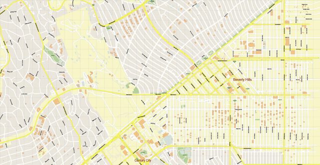 Santa Monica California US City Vector Map Exact High Detailed editable ...