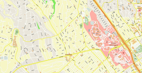 Santa Monica California US City Vector Map Exact High Detailed editable ...