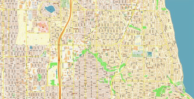 Seattle + Bellevue Washington US City Vector Map Exact High Detailed ...