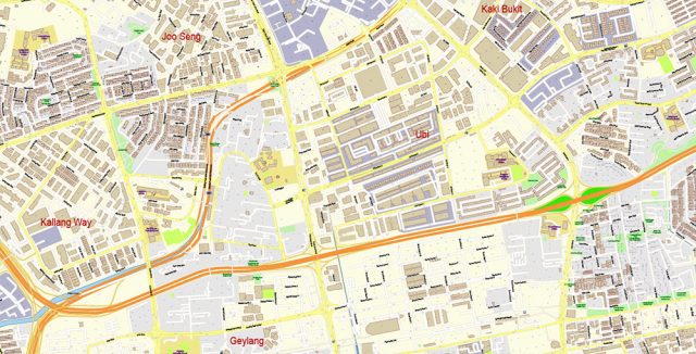Singapore all Postcodes PDF City Vector Map Exact 01 High Detailed ...