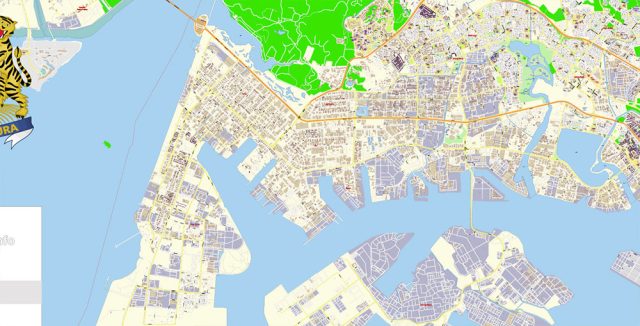 _Singapore all Postcodes 01 City Vector Map Exact High Detailed ...