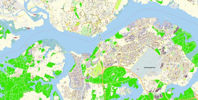 Singapore all Postcodes PDF City Vector Map Exact 01 High Detailed ...