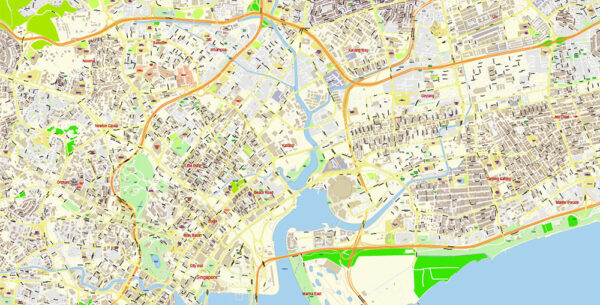 Singapore all Postcodes 01 City Vector Map Exact High Detailed editable ...