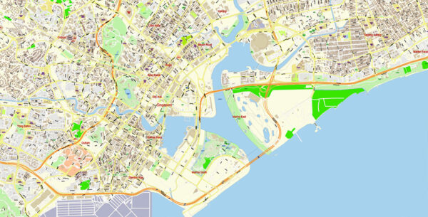 Singapore all Postcodes 01 City Vector Map Exact High Detailed editable ...