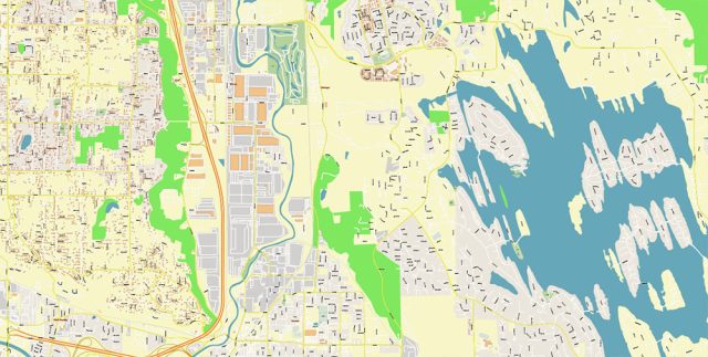 Tacoma Washington US PDF City Vector Map Exact High Detailed editable ...