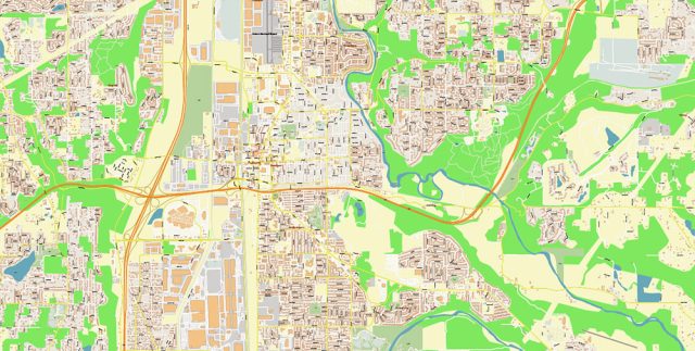 Tacoma Washington US PDF City Vector Map Exact High Detailed editable ...