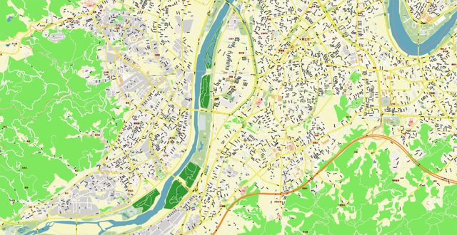 Taipei Taiwan City Vector Map Exact High Detailed editable Adobe ...