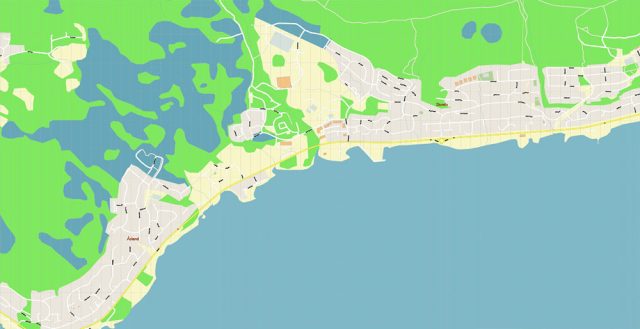 Tromsø / Tromso Norway City Vector Map Exact High Detailed editable ...