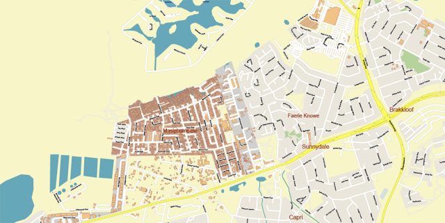 Cape Town (and surrounds) South Africa PDF Vector Map High Detailed ...