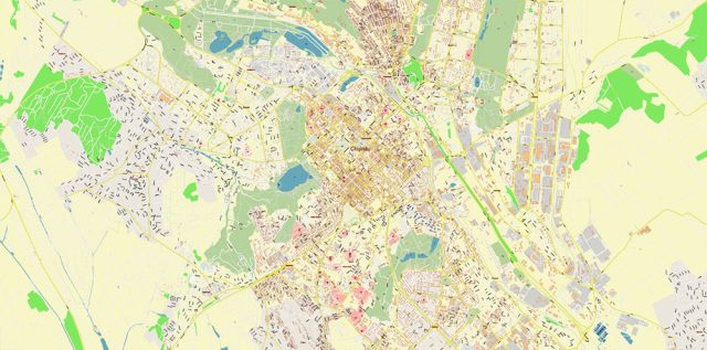 Chisinau Moldova PDF Vector Map: High Detailed editable Adobe PDF in ...