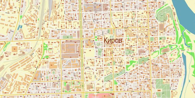 Kirov – Vyiatka Russia CDR Vector Map: High Detailed editable CorelDRAW ...