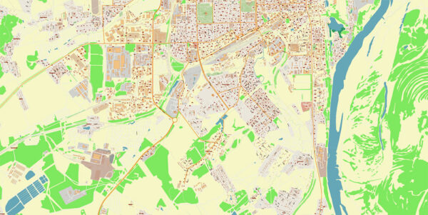 Kirov – Vyiatka Russia Map Vector High Detailed editable Adobe ...