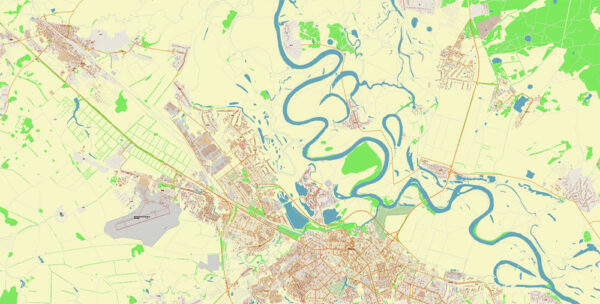 Ryazan Russia Map Vector High Detailed editable Adobe Illustrator in ...