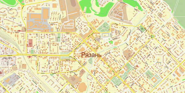 Ryazan Russia Map Vector High Detailed editable Adobe Illustrator in ...