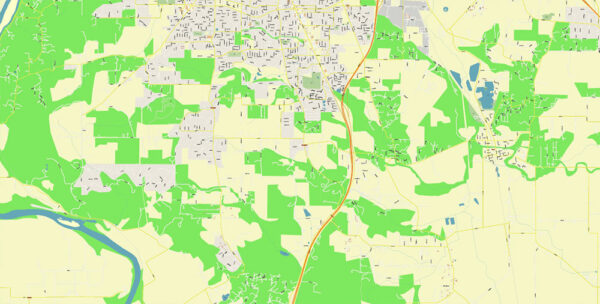 Salem + Keizer Oregon US Map Vector High Detailed editable Adobe ...