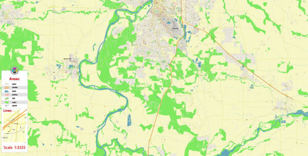 Salem + Keizer Oregon US Map Vector High Detailed editable Adobe ...