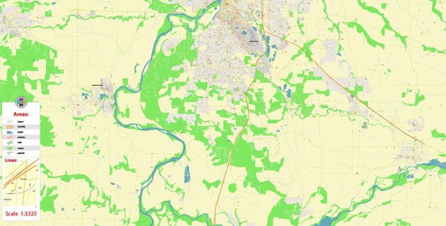 Salem + Keizer Oregon US Map Vector High Detailed editable Adobe ...