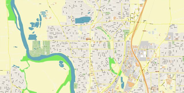 Salem + Keizer Oregon US Map Vector High Detailed editable Adobe ...