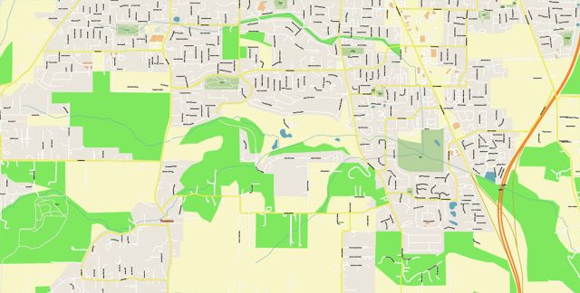 Salem + Keizer Oregon US Map Vector High Detailed editable Adobe ...