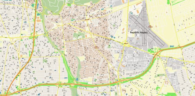 Smithtown Long Island New York US Map Vector High Detailed editable ...