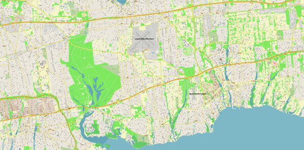 Smithtown Long Island New York US Map Vector High Detailed editable ...