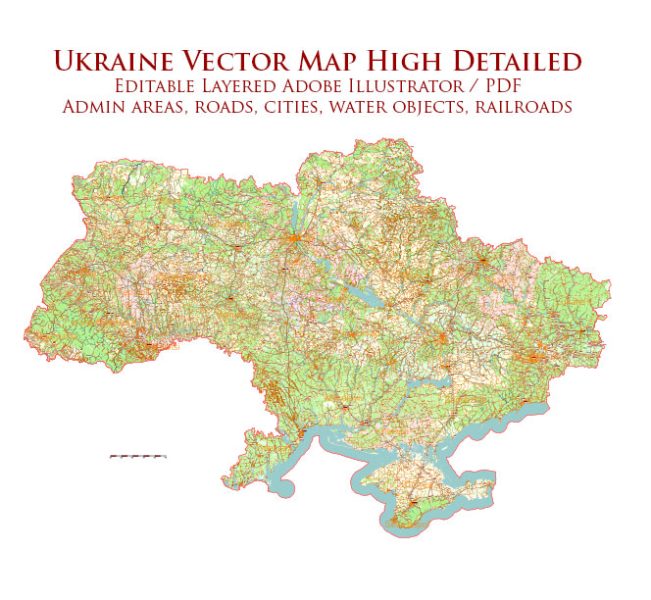 Ukraine cities vector maps: PDF and Adobe Illustrator – Maps in Vector ...